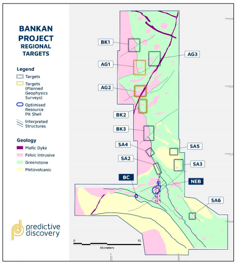 Predictive Discovery hones in on seven priority gold targets in bid to grow Bankan's 4.2-million ...