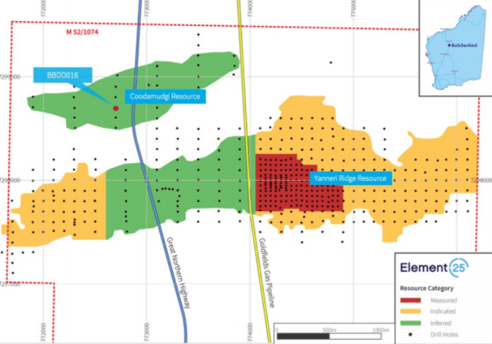 Element 25 identifies potential high-grade manganese concentrate zone ...