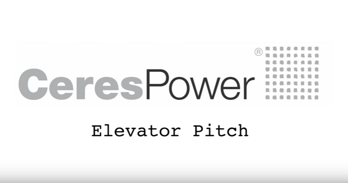 Ceres Power Holdings PLC - Elevator Pitch | LSE:CWR, OTC:CPWHF