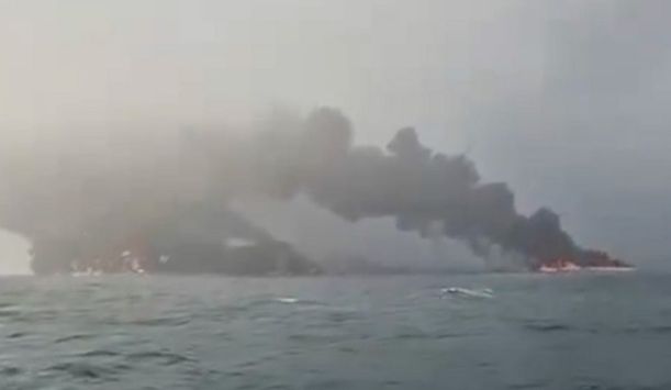 US oil tanker crashes into cargo vessel in UK North Sea