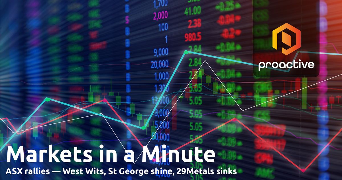 Markets in a Minute: West Wits, St George shine, 29Metals sinks | ASX ...