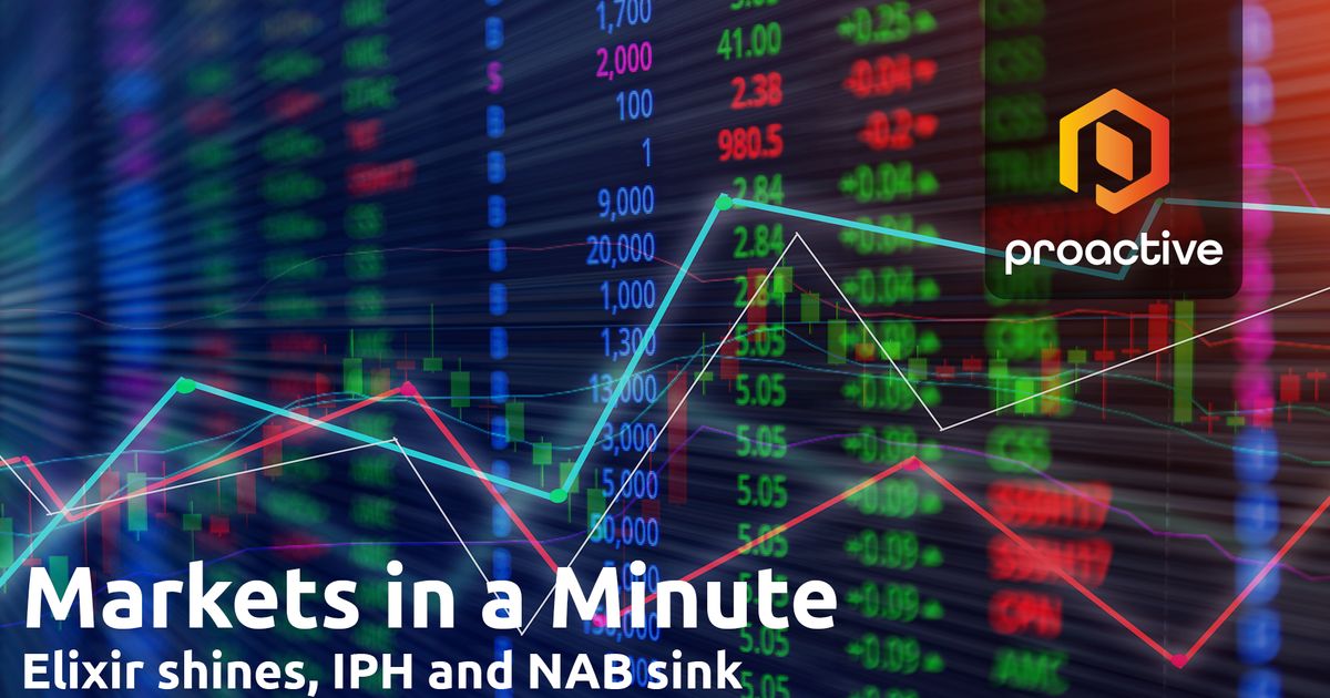 Markets in a Minute: Elixir shines, NAB and IPH sink | ASX:EXR, OTC:ELXPF