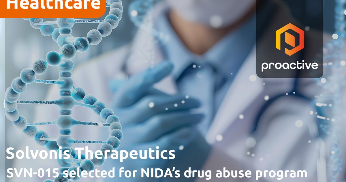 Solvonis CEO says NIDA backing is a major milestone for its SVN-015 ...