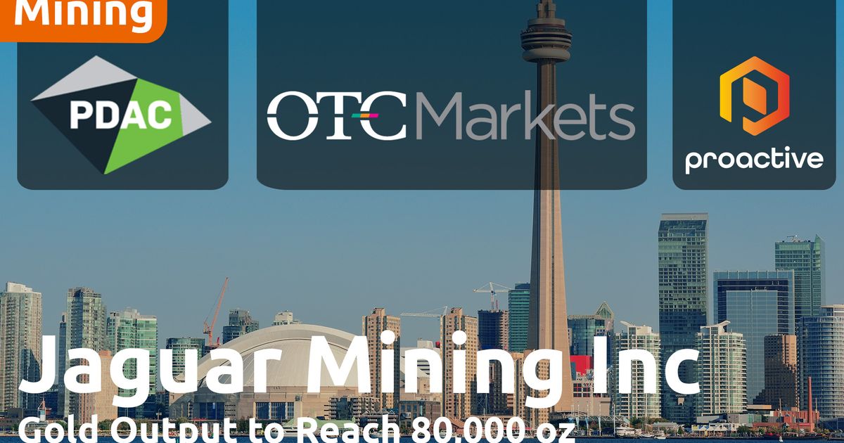 Jaguar Mining Gold Output to Reach 80,000 oz | TSX:JAG