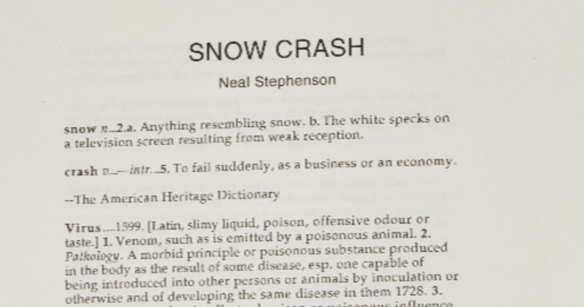 Sotheby's to auction Snow Crash manuscript that coined the term ...