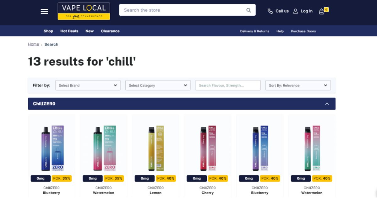Chill Brands nicotine-free products listed with leading UK vaping ...